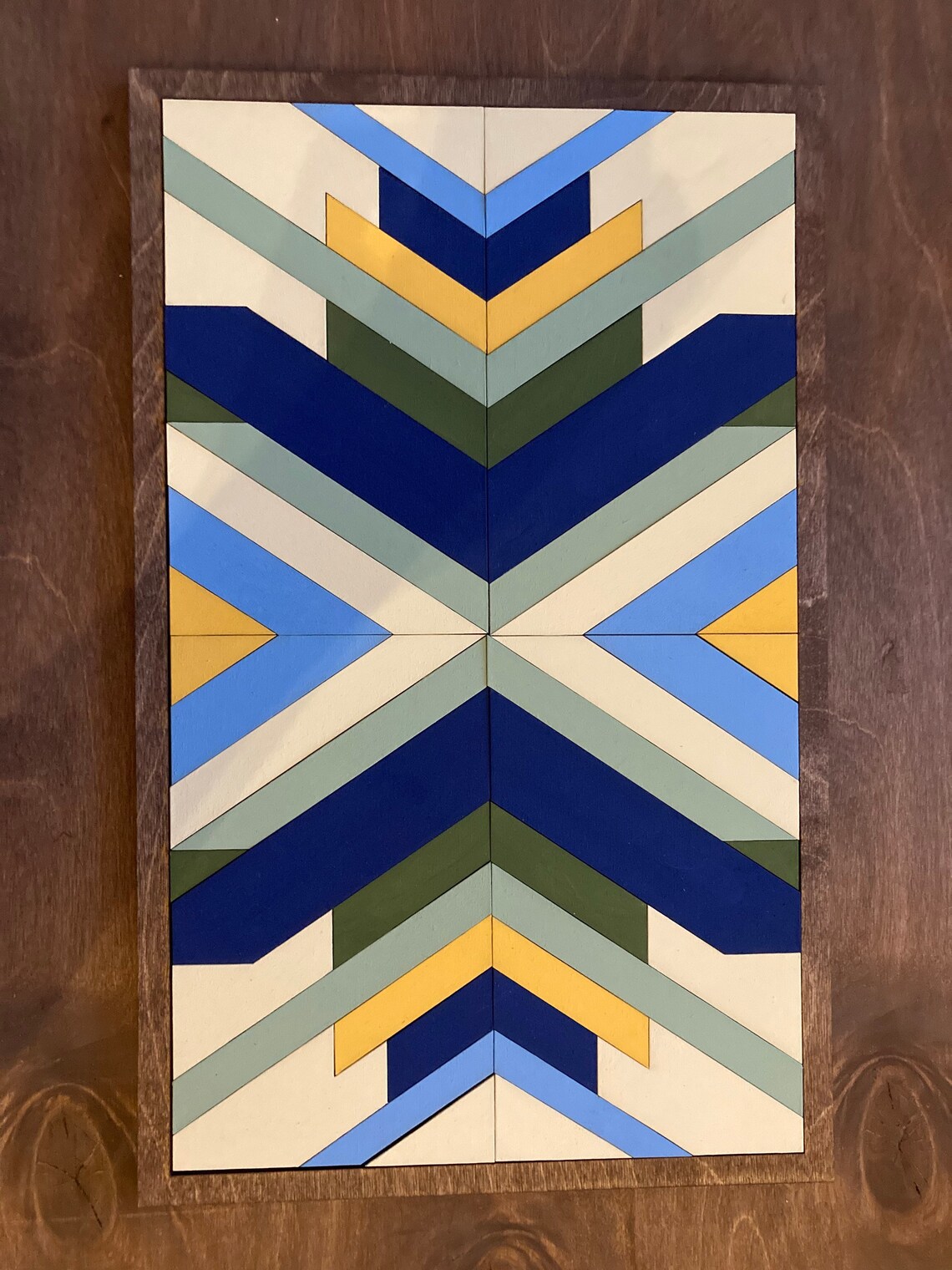 Rectangular Birch-Pressed Cotton Blanket Barn Quilt Block