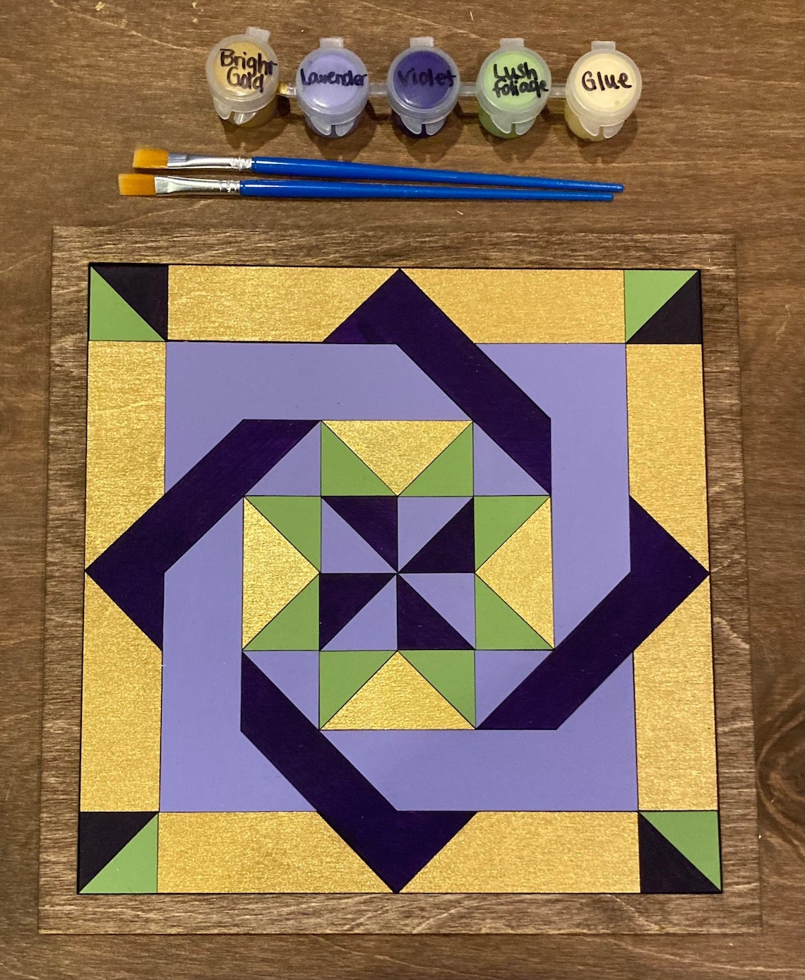 Diamond-Shaped Barn Quilt Made of Birch Plywood