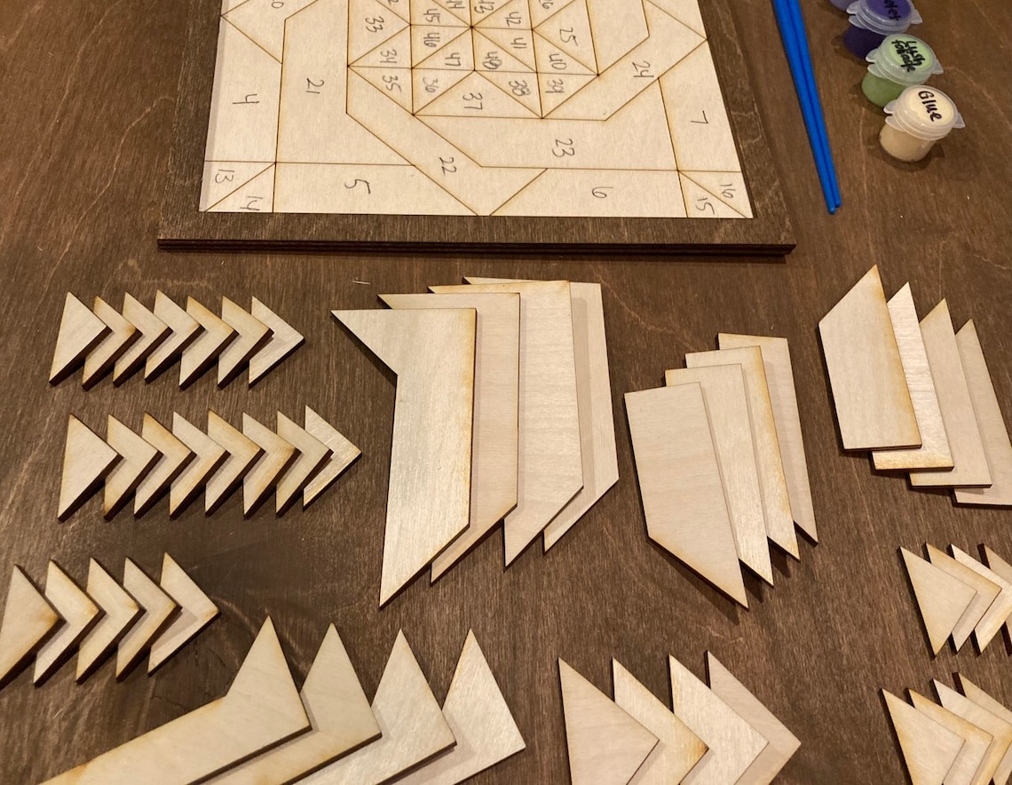 Diamond-Shaped Barn Quilt Made of Birch Plywood