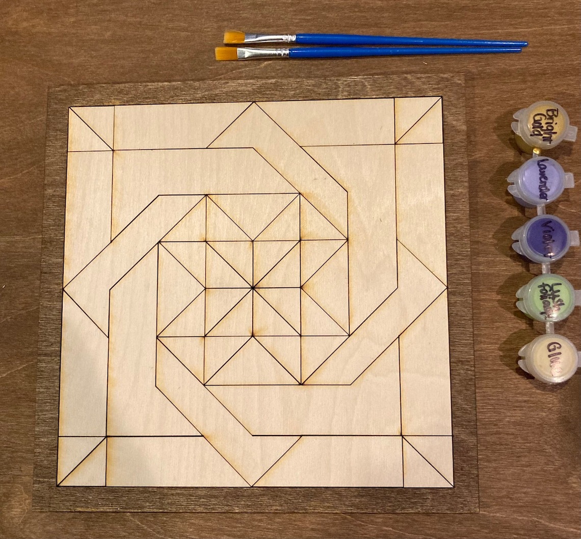 Diamond-Shaped Barn Quilt Made of Birch Plywood