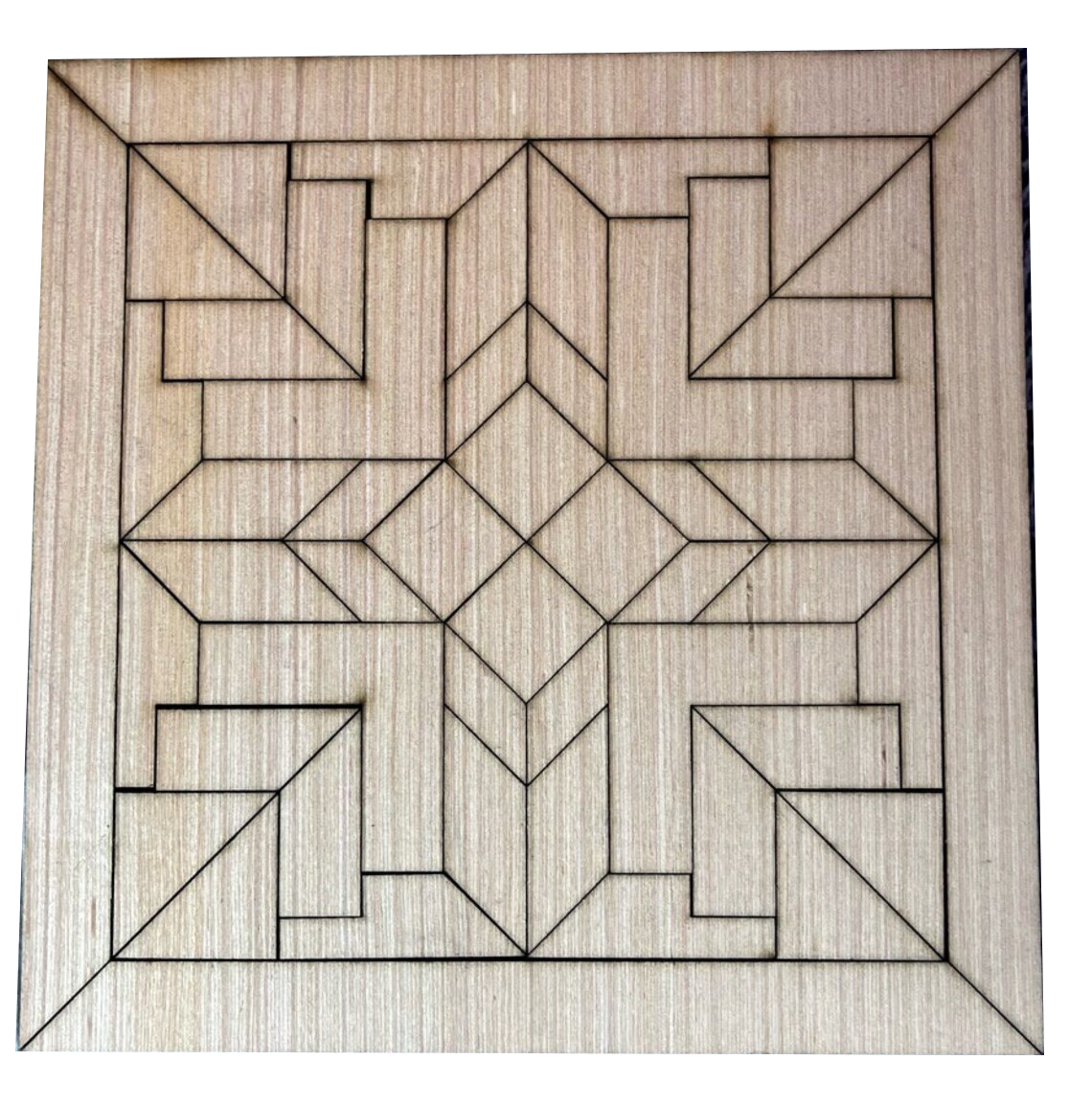 Stacked Squares Wood Barn Quilt Block