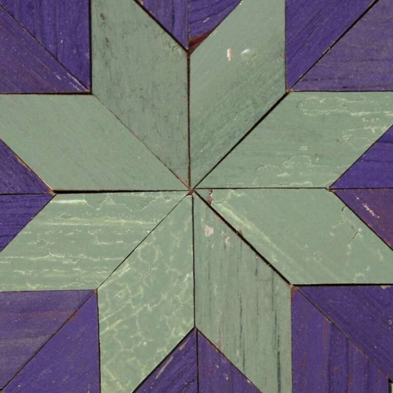Amish Octagon Barn Quilt – Purple and Sage Green Star - The Best Quilt ...