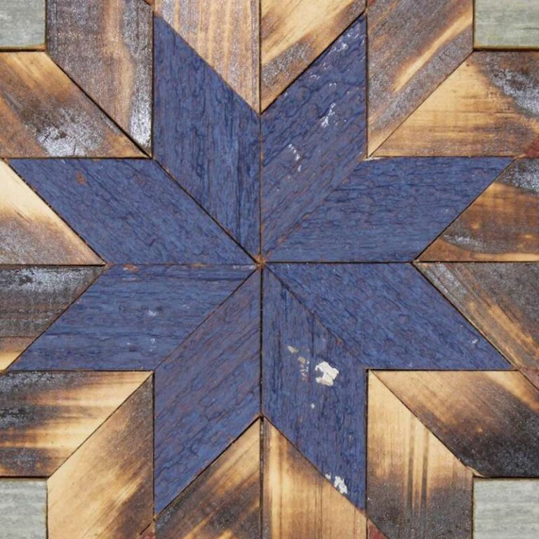 Amish Star Barn Quilt – Red and Blue - The Best Quilt Patterns