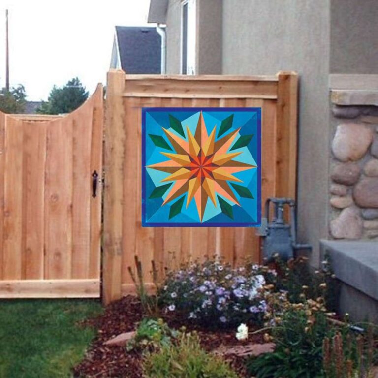 Sunflower Barn Quilt – Blue Square - The Best Quilt Patterns